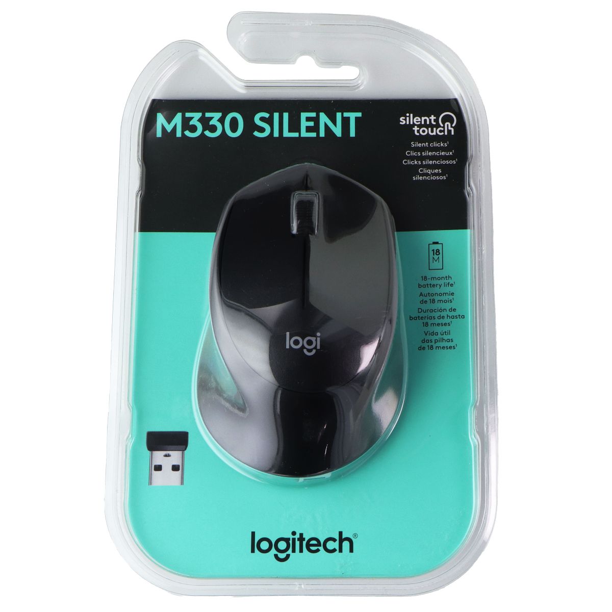 Logitech M330 SILENT Wireless Mouse with USB Receiver - Black (‎910-00 – Simple Cell Bulk