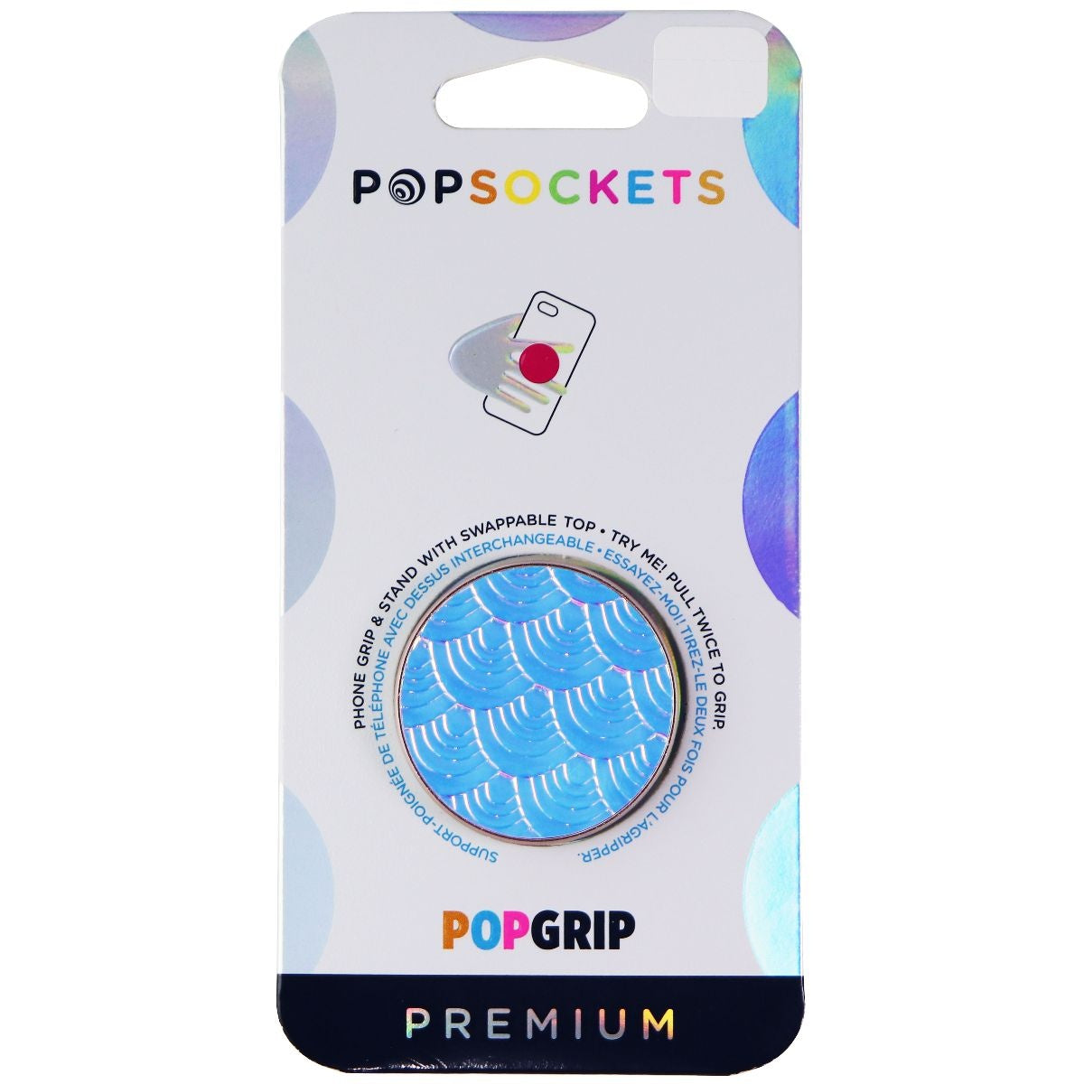 PopSockets PopGrip with Swappable Top - Iridescent Mermaid Pearl Blue – Simple Cell Bulk