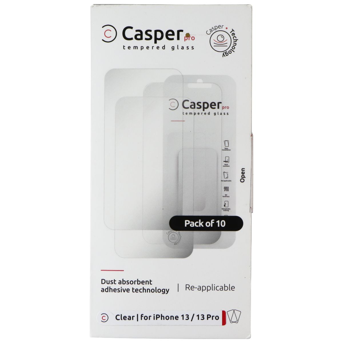Casper Pro Tempered Glass for Apple iPhone 14/13 Pro/13 (10 Pack) - Cl ...