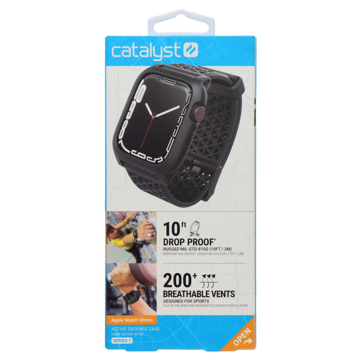 Catalyst Active Defense Case (45mm) for Apple Watch Series 9/8/7 - Bla ...