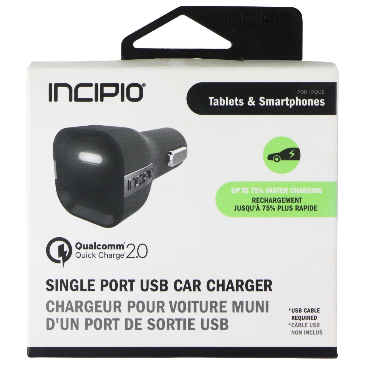 Incipio Qualcomm 2.0 Single Port Car Adapter for USB Devices - Black ...
