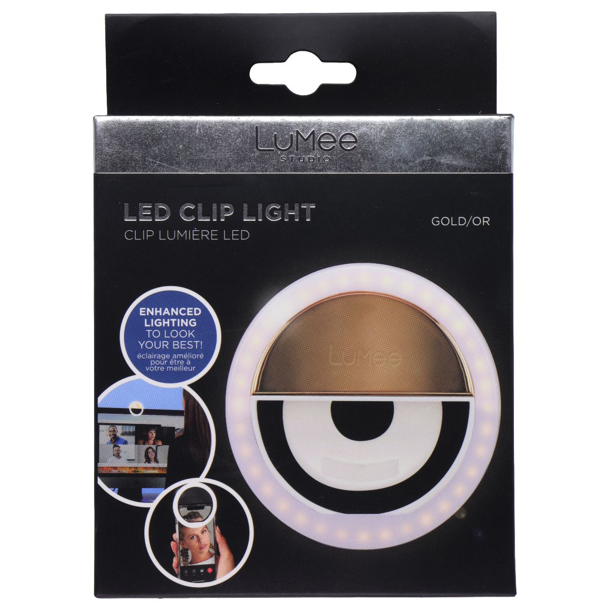 LuMee Studio Clip Light Portable and Rechargeable LED Ring Light - Gol ...