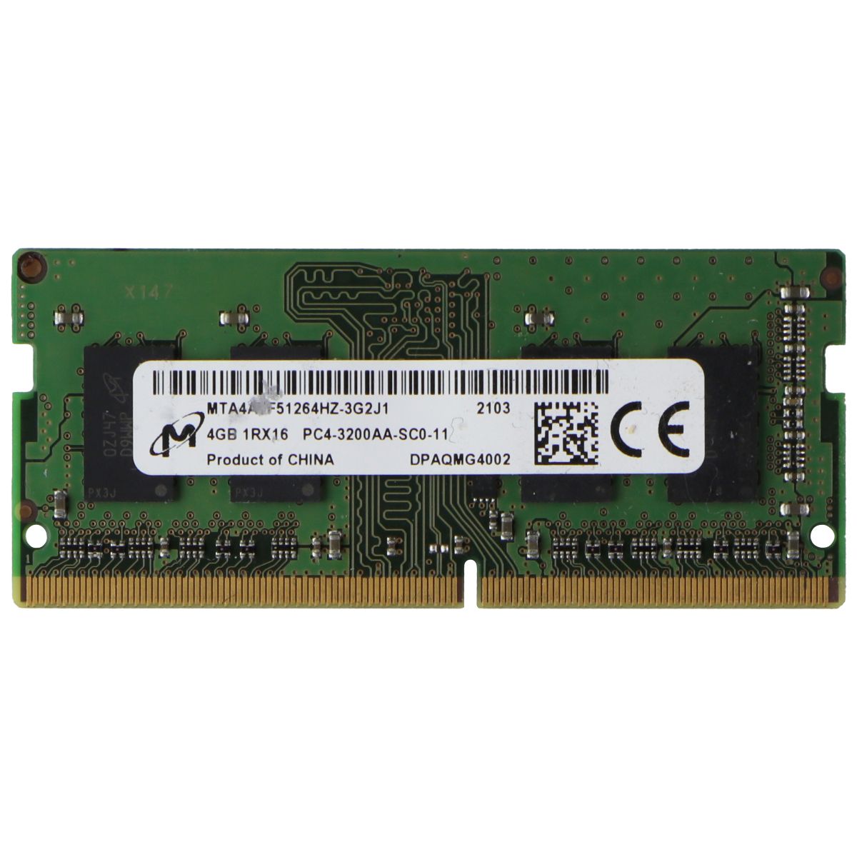 Micron (4GB) DDR4 RAM PC4-3200AA (1Rx16) SO-DIMM 3200MHz (MTA4ATF51264 ...