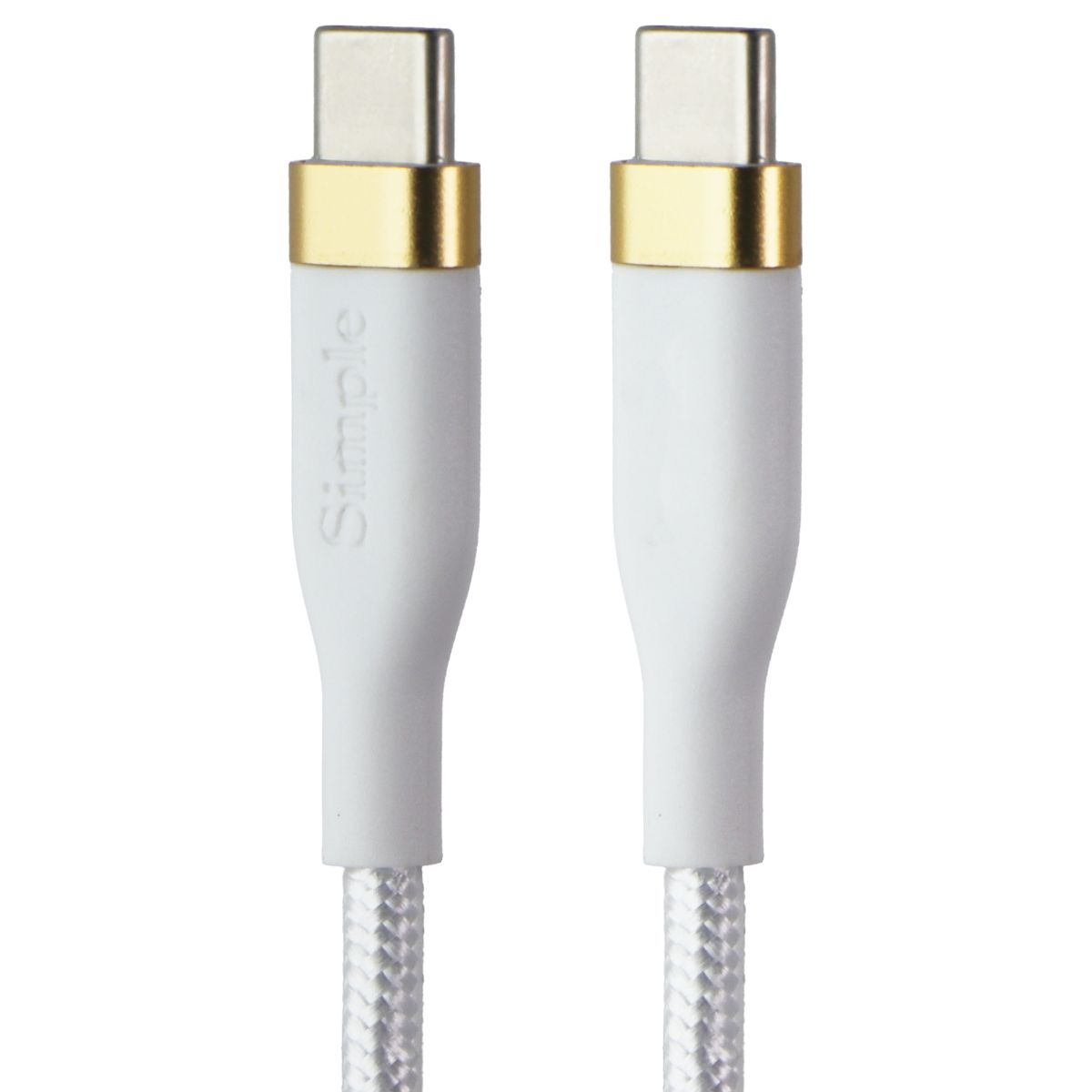 S. Simple (6-Ft) USB-C to USB-C Tough-Knit Braided Cable - White/Gold ...