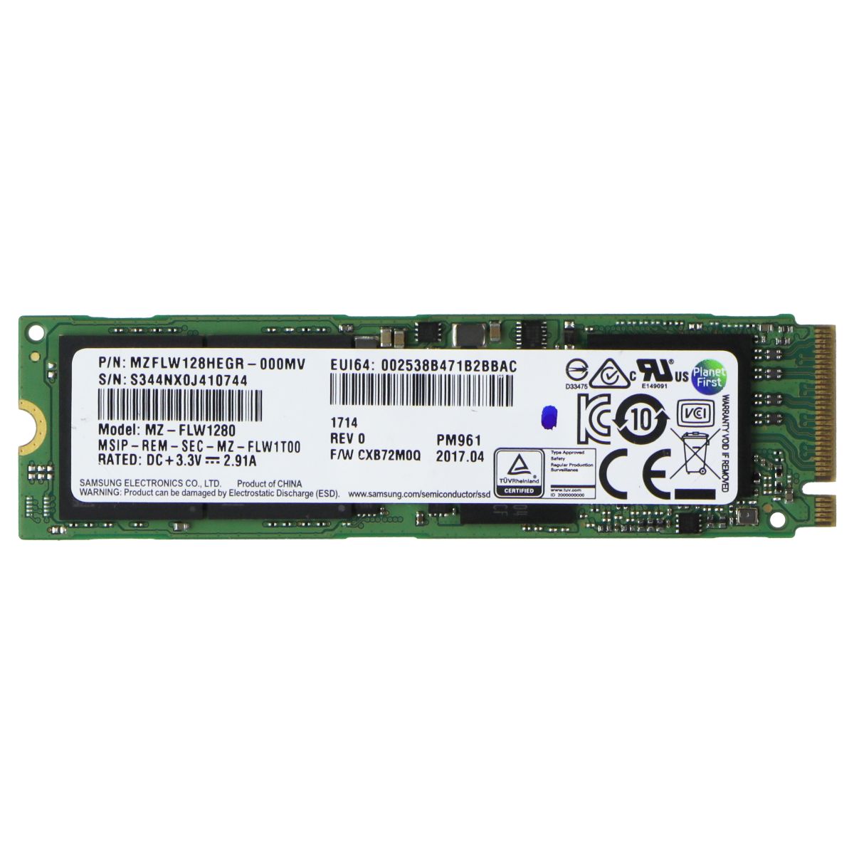 Samsung M.2 NVMe 128GB SSD Internal Storage - (MVZFLW120HEGR / MZ-FLW1 ...