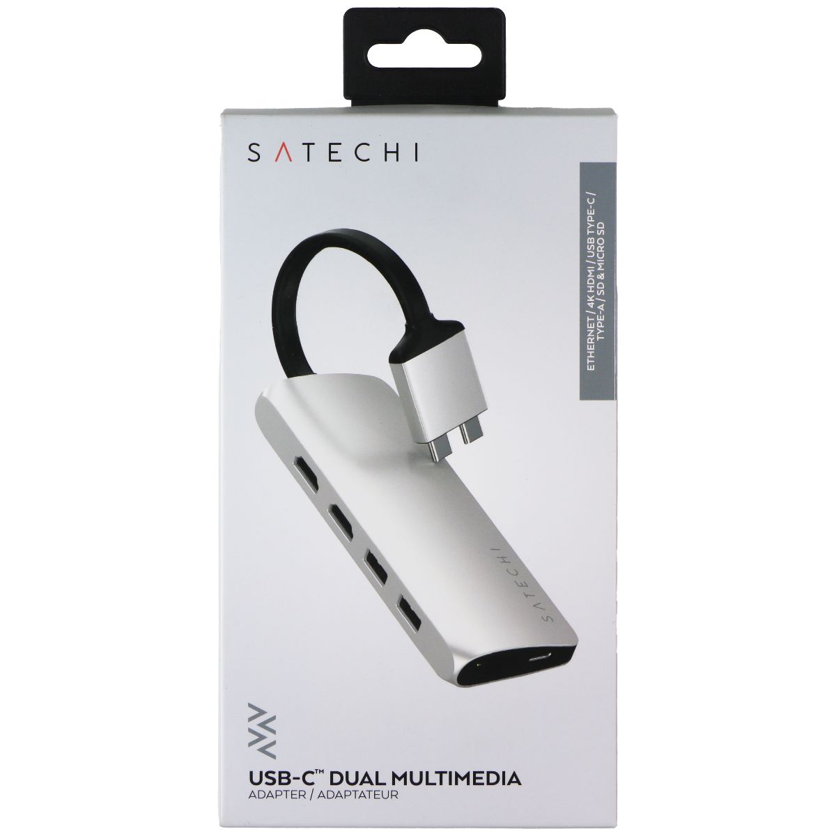 SATECHI Dual USB-C Adapter with 2x 4K HDMI / USB-C PD / Ethernet - Sil ...