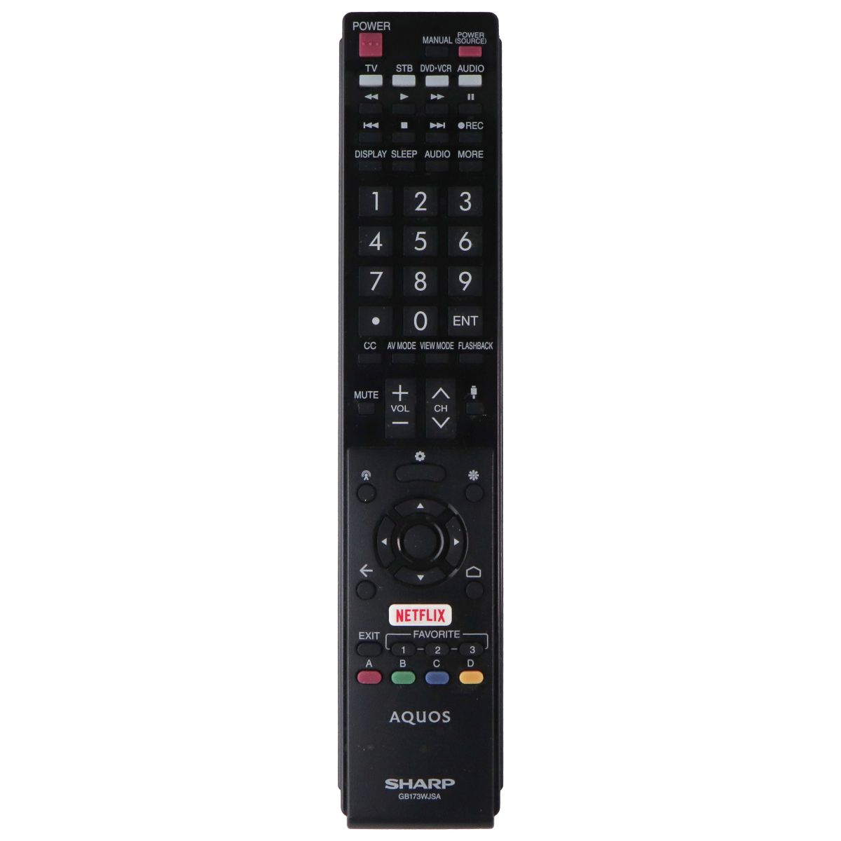 Sharp Remote Control (GB173WJSA) for Select Sharp TVs - Black – Simple ...