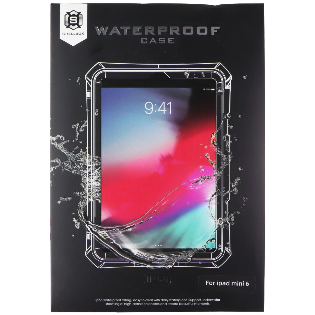 Shellbox IP68 Waterproof Case for Apple iPad Mini 6th Gen - Black ...