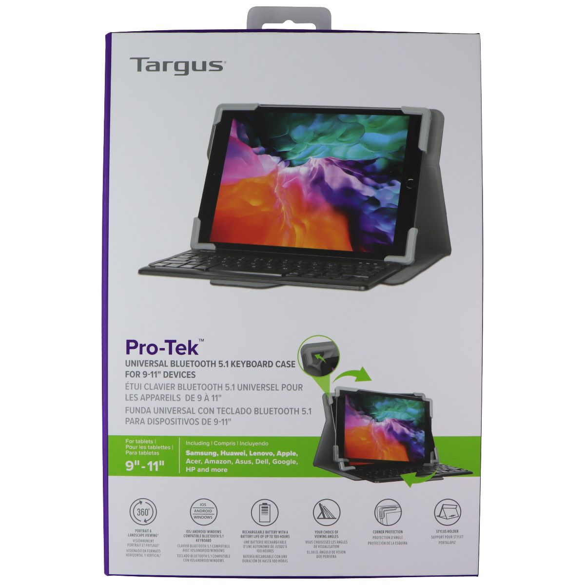 Targus Pro-Tek Universal Bluetooth 5.1 Keyboard Case for 9-11-inch Tab ...