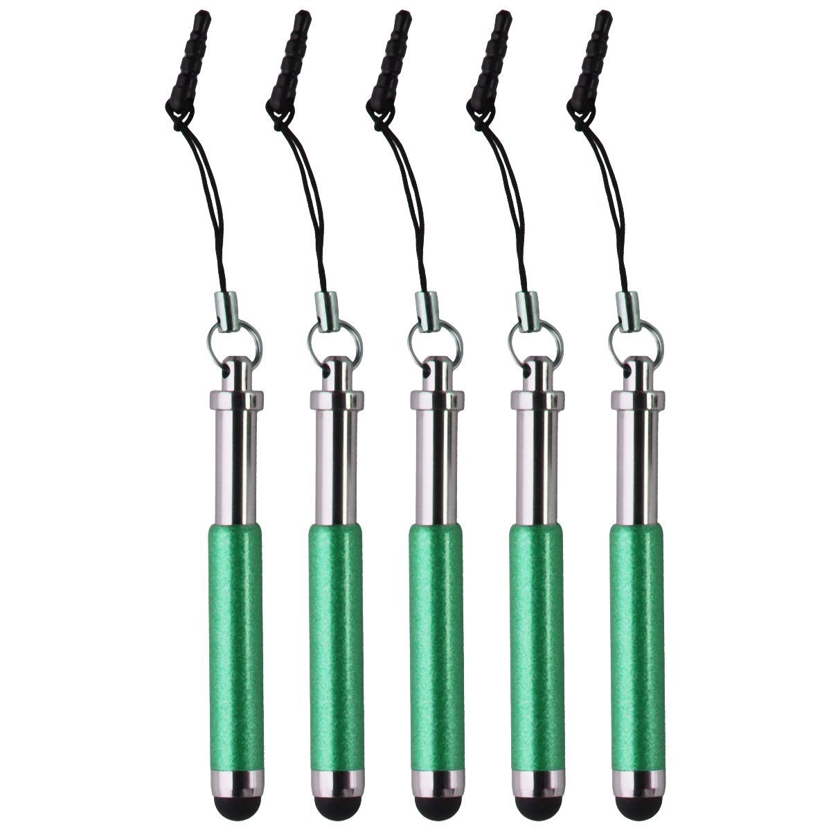 Mini Keychain Stylus Pens for Touchscreen Devices - Green Glitter - 5 ...