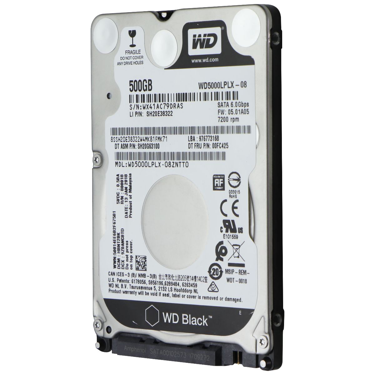 Western Digital WD Black 2.5-inch Hard Drive - 500GB SATA III (WD5000L ...