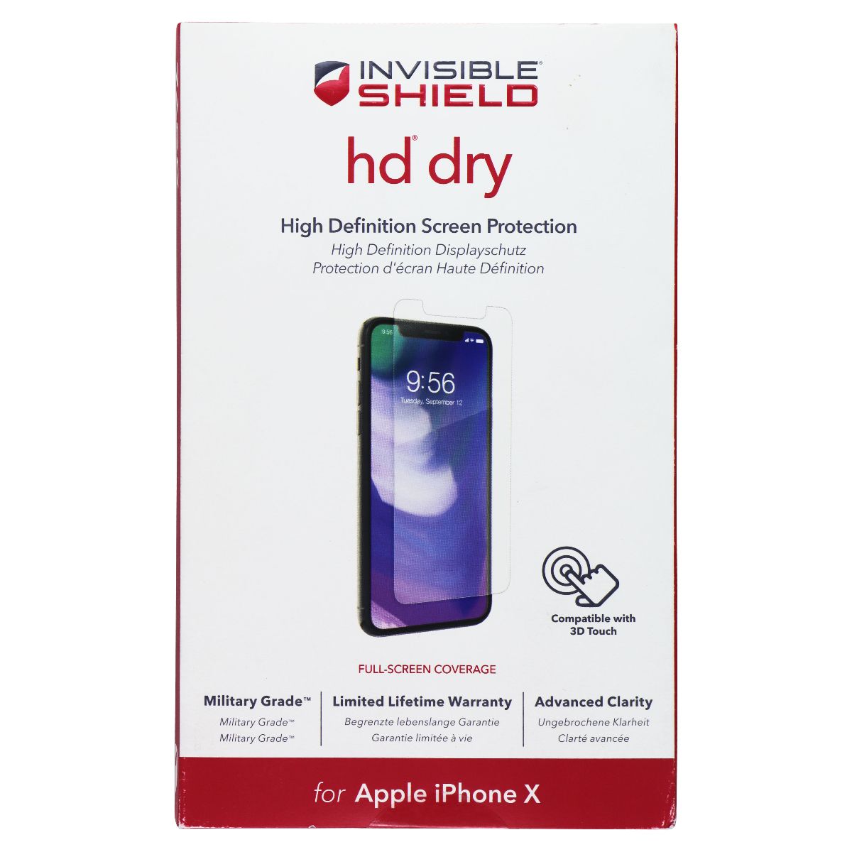 ZAGG InvisibleShield HD DRY Series Screen Protector for iPhone X ...