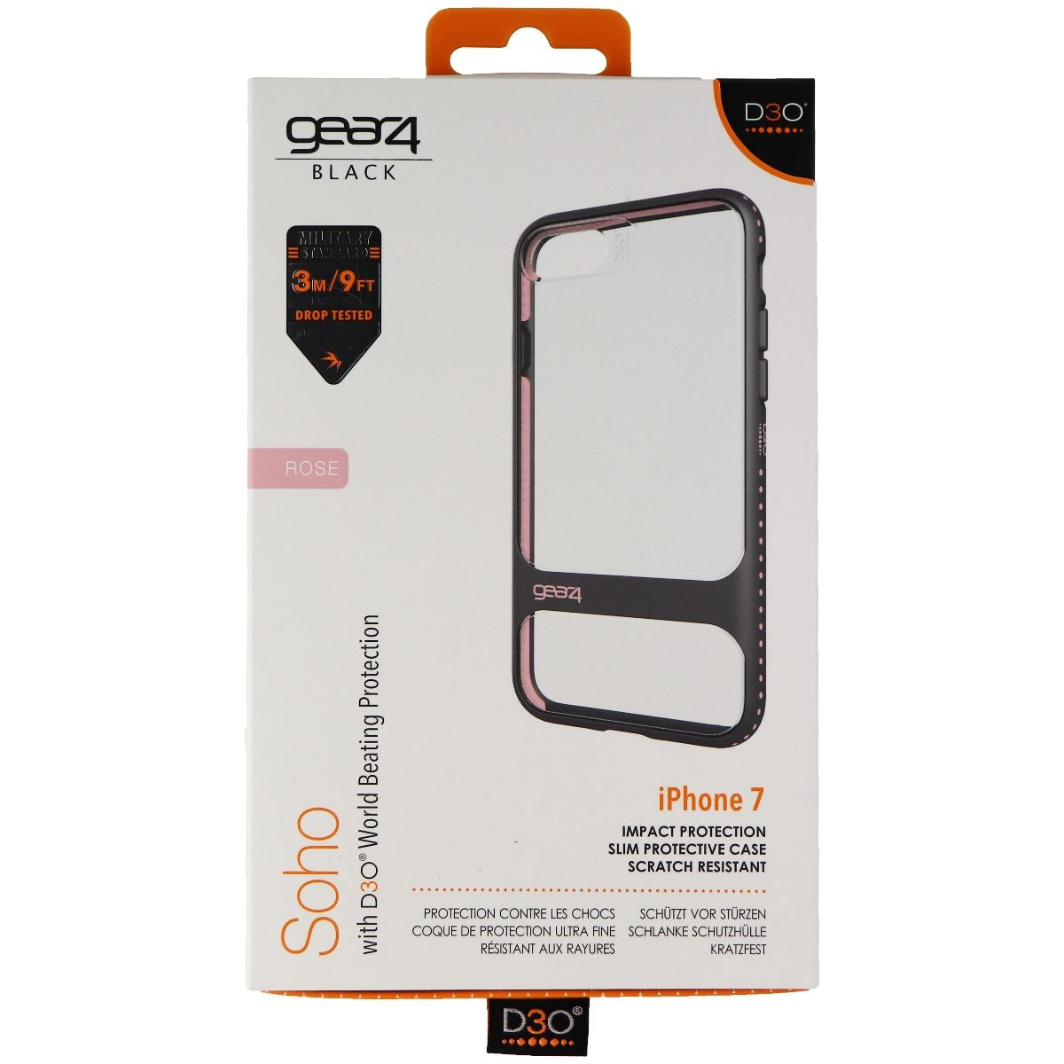 Gear4 Soho Series Hard Case for Apple iPhone 8/7 - Clear/Gray/Rose Gol ...