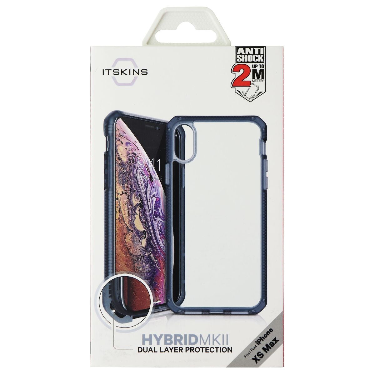 ITSKINS Hybrid Frost Case for Apple iPhone Xs Max - Black and Transpar ...