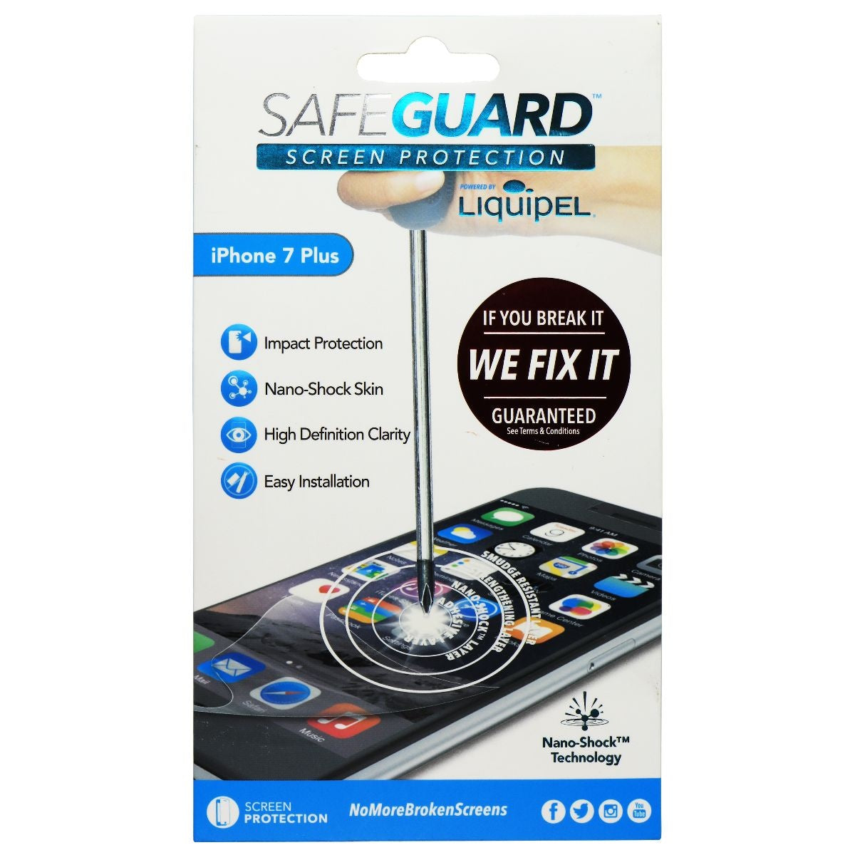 Liquipel Safeguard LITE Screen Protector for Apple iPhone 7 Plus - Cle ...