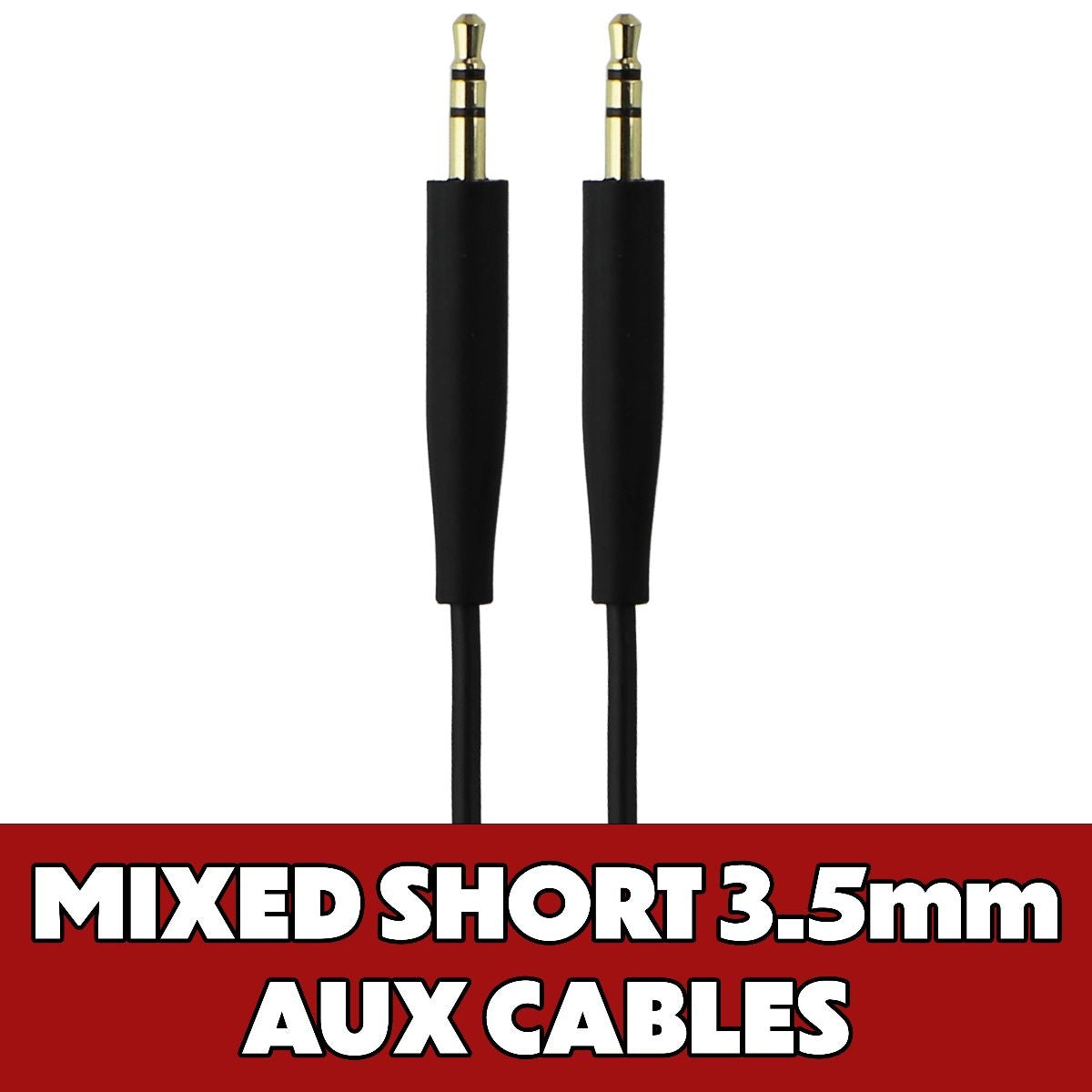 Generic 3.5mm to 3.5mm Short Aux Cables Under 4-foot - Mixed Color/Sty ...