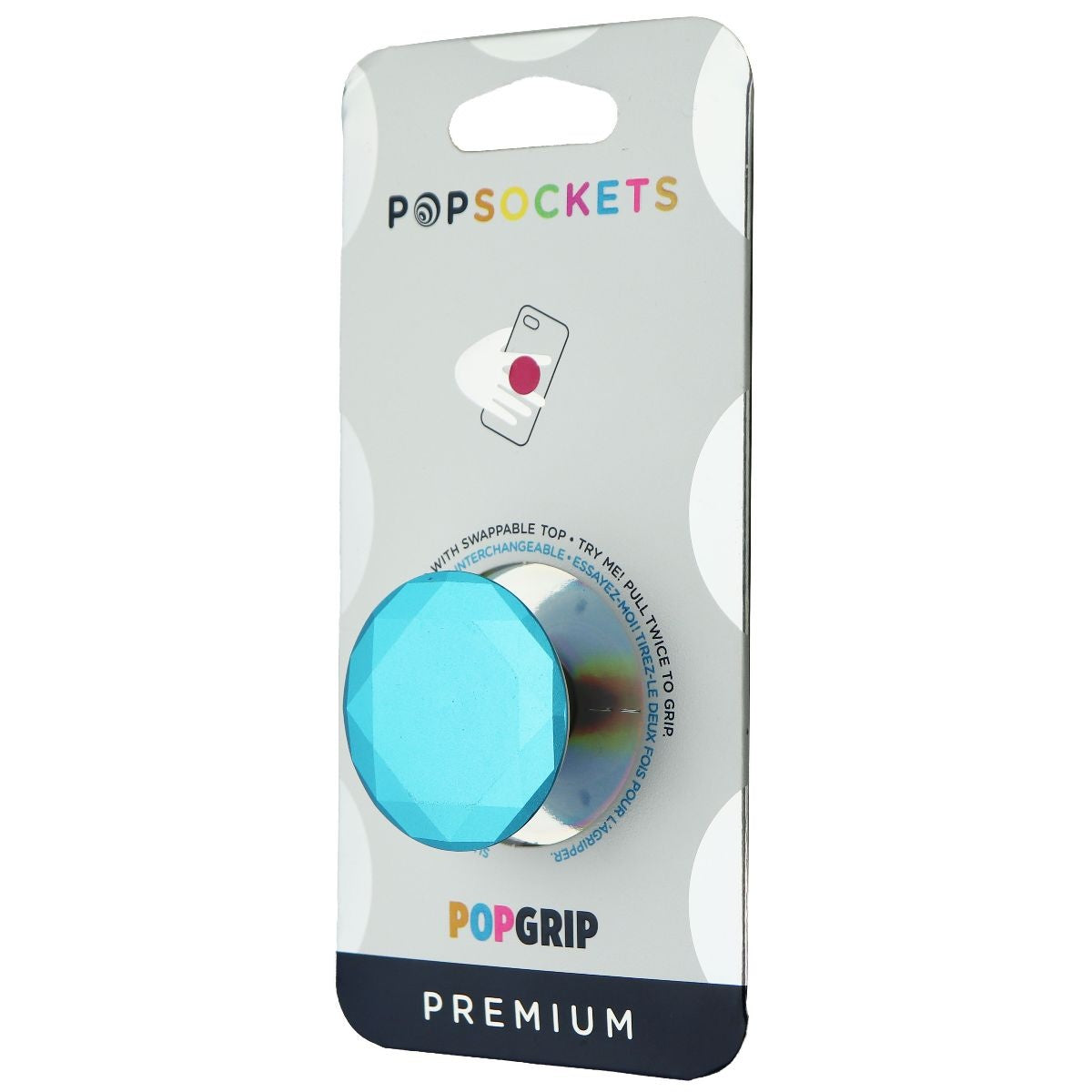 PopSockets Phone Grip with Expanding Kickstand - Metallic Diamond Aqua ...