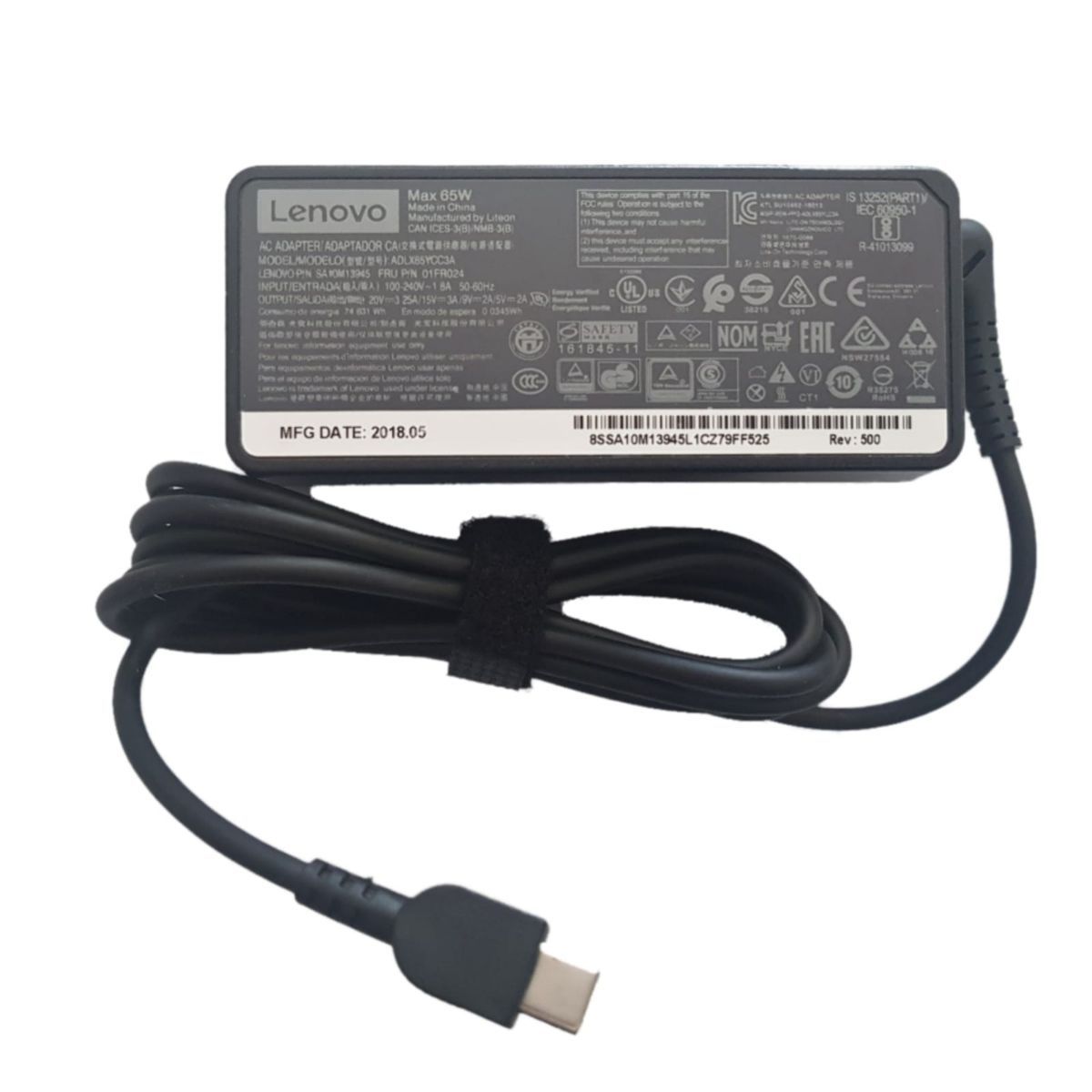 Lenovo 65W AC Adapter OEM Wall Charger Power Supply (ADLX65YLC2A) - Bl ...