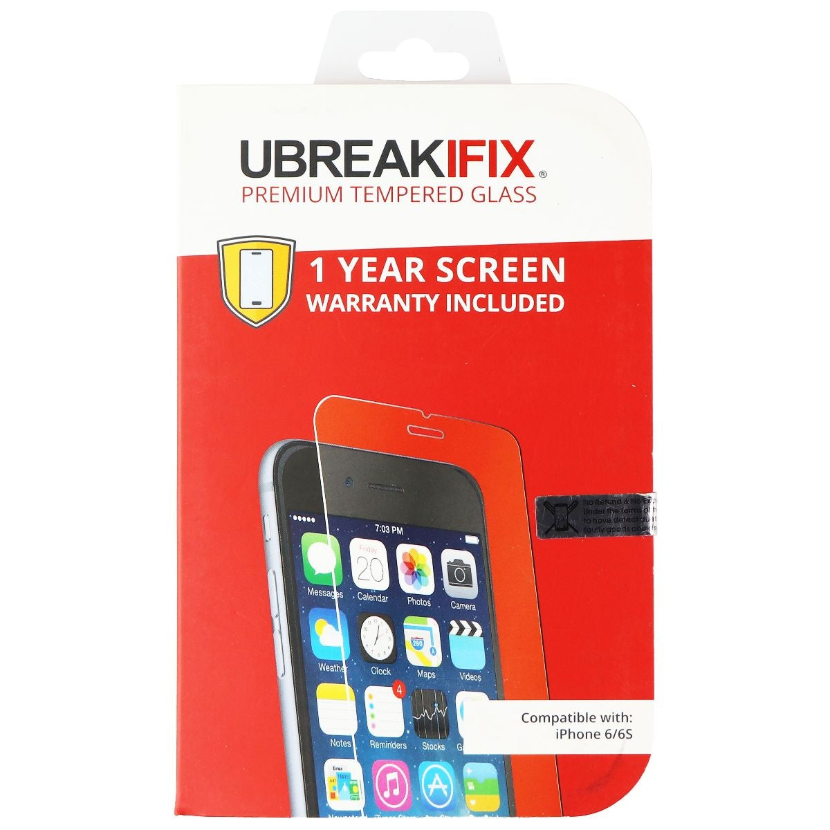UBREAKIFIX Tempered Glass Screen Protector for Apple iPhone 6/6s ...