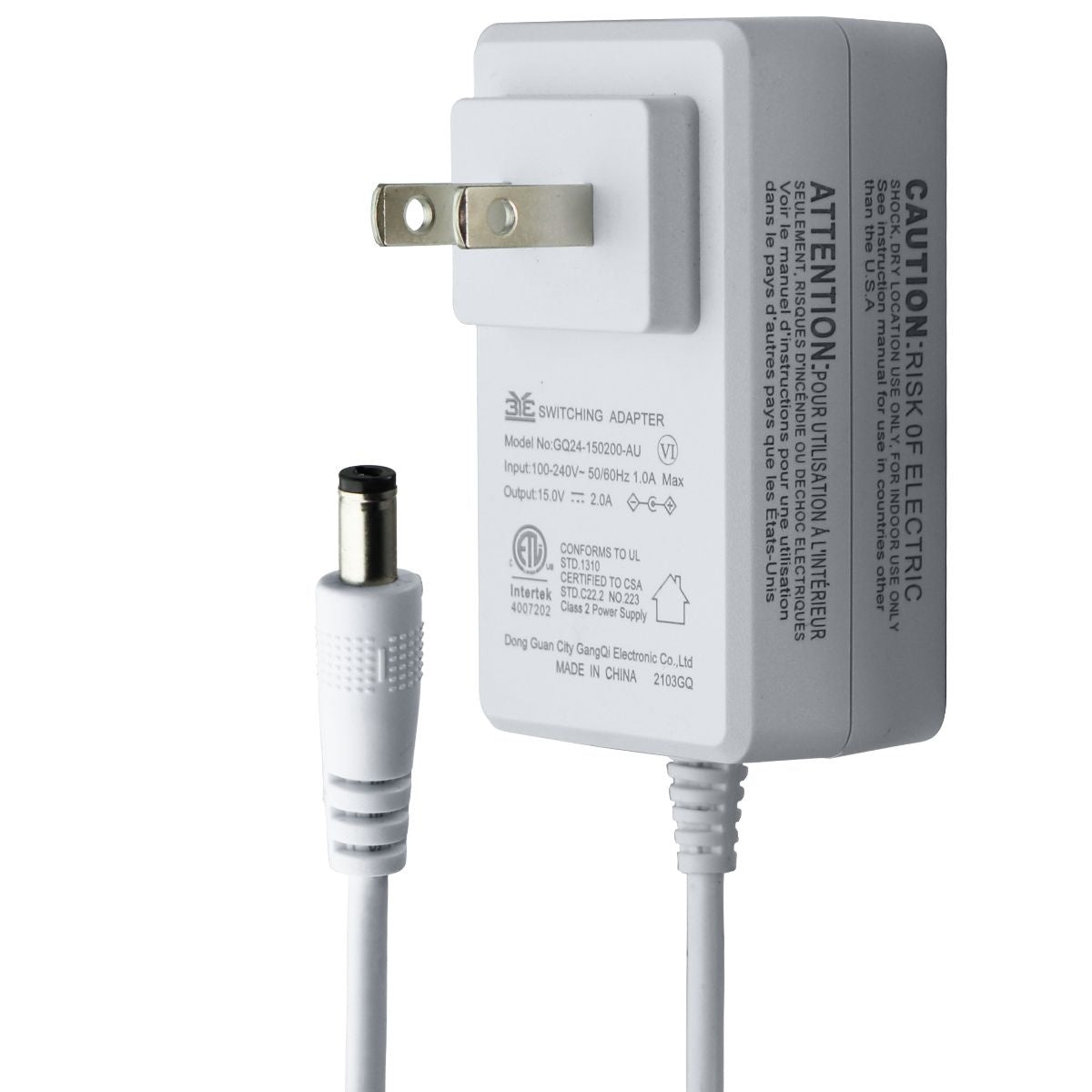 (15V/2A) Switching Adapter Wall Charger Power Supply - White (GQ24-150 ...