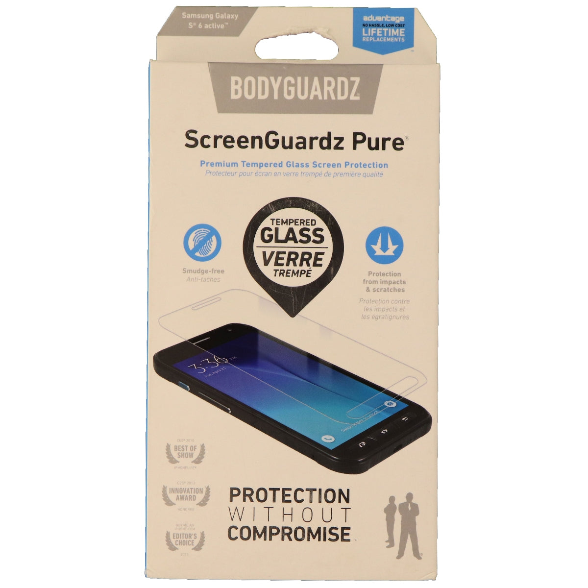 BodyGuardz ScreenGuardz Pure Series Tempered Glass for Samsung S6 Acti ...