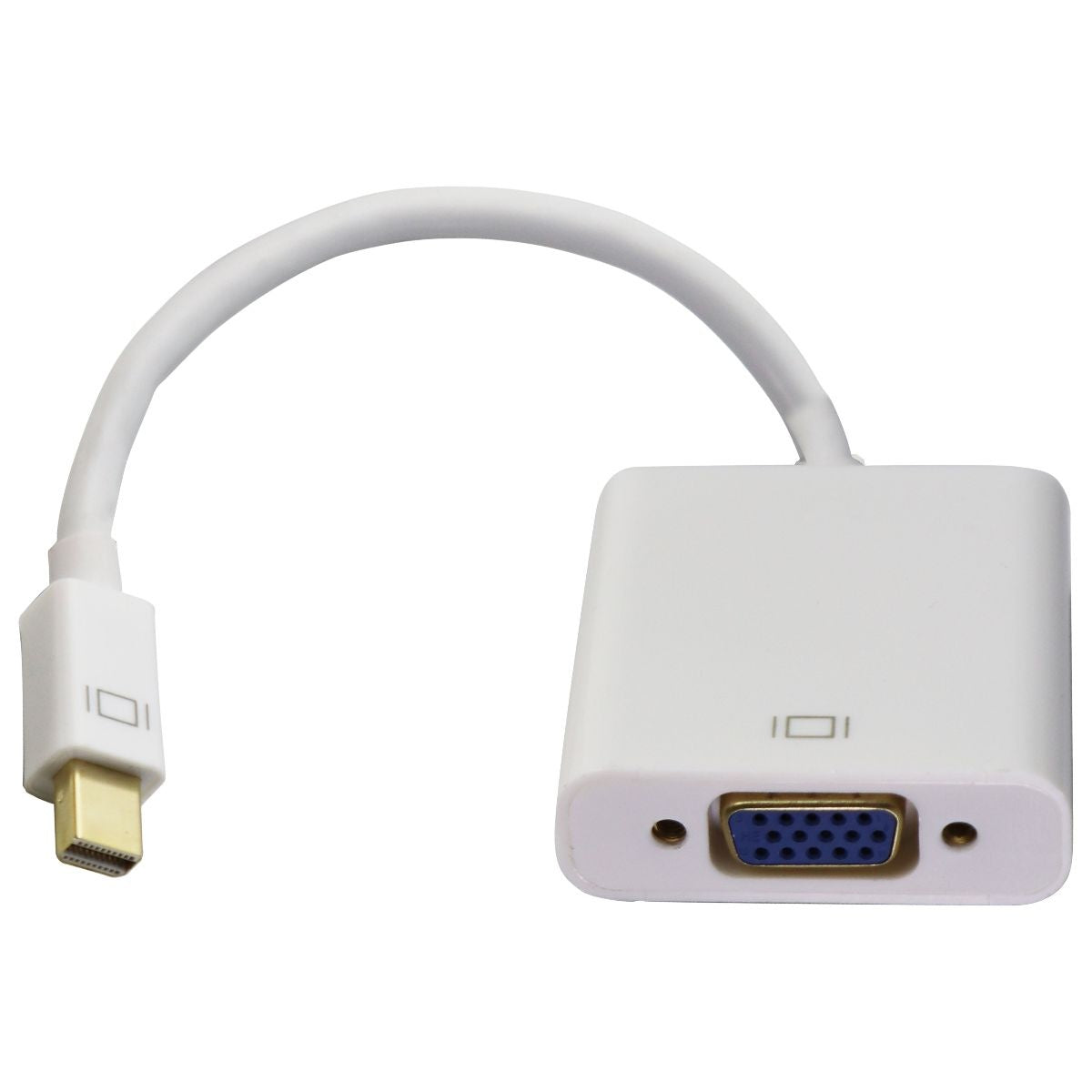 Short style (6-inch) Mini DP DisplayPort to VGA Adapter Cable - White ...