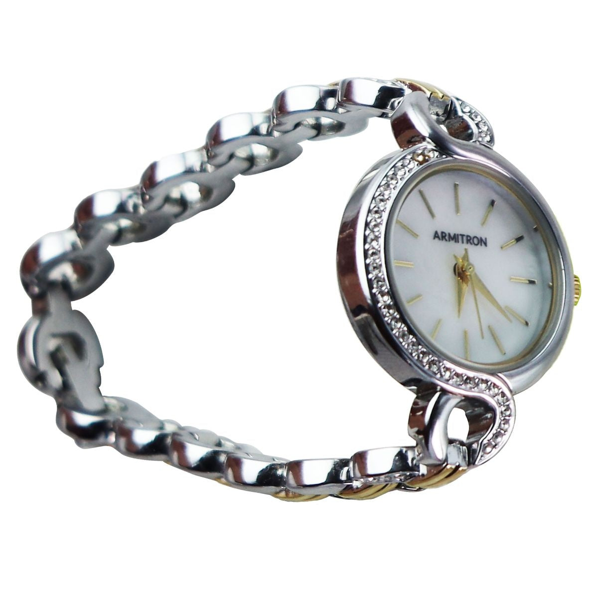 Armitron Womens Crystal Two Tone Stainless Steel Watch Bracelet - Stee ...