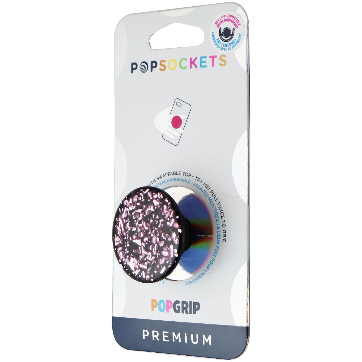 PopSockets PopGrip Swappable Grip and Stand - Foil Confetti Lilac ...
