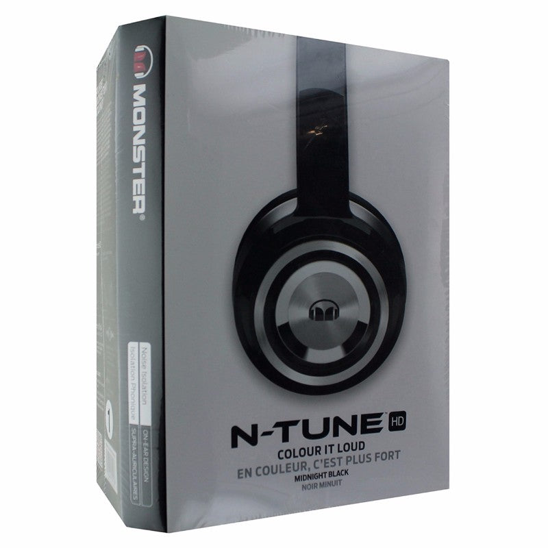 Monster N-Tune HD Wired On-Ear Headphones - Midnight Black / Silver ...