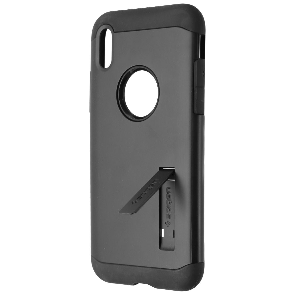 Spigen Slim Armor Dual Layer Case w/ Kickstand for Apple iPhone X - Bl ...