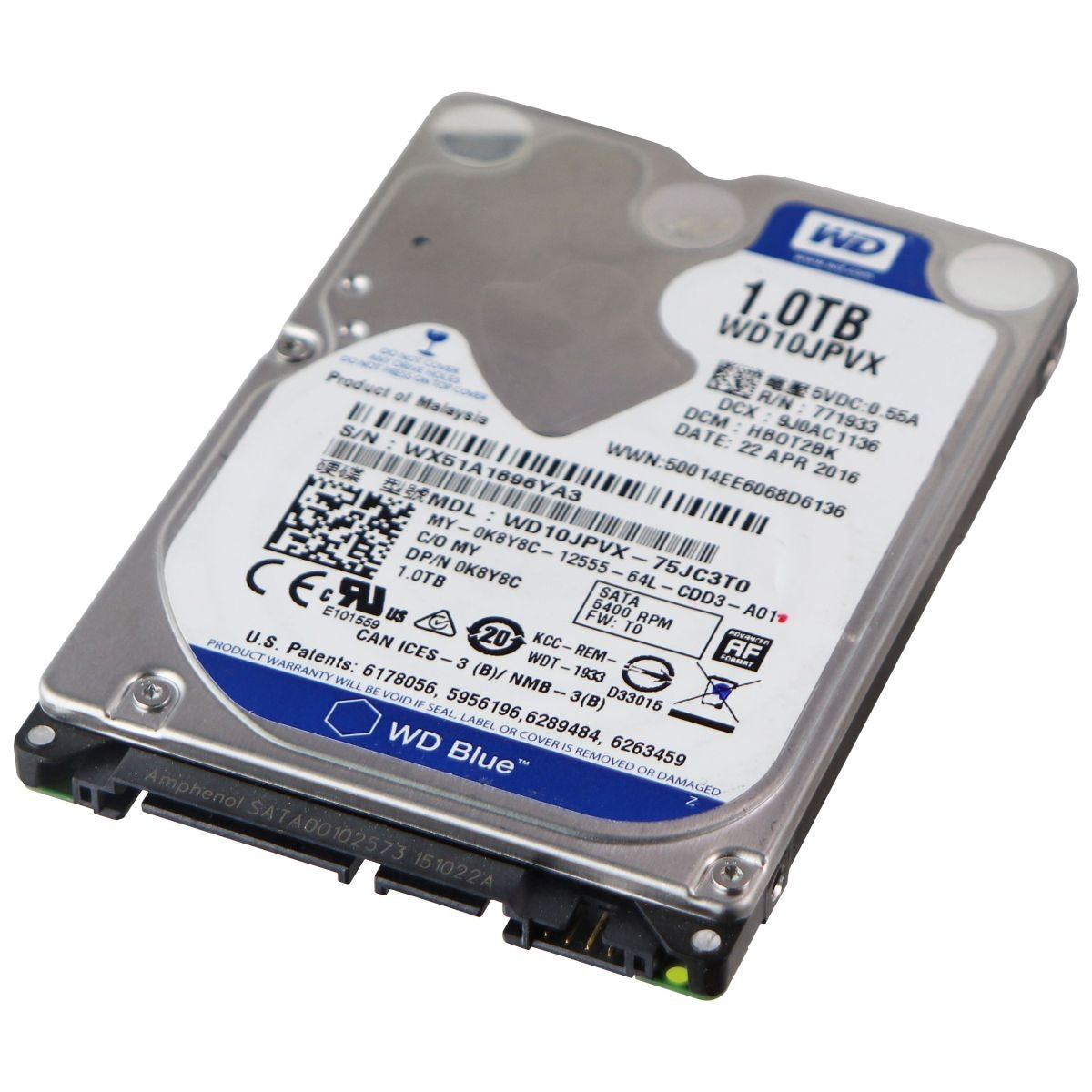 Western Digital 1TB (2.5 in) SATA Internal HDD 5400 / 8MB Buffer (WD10 ...