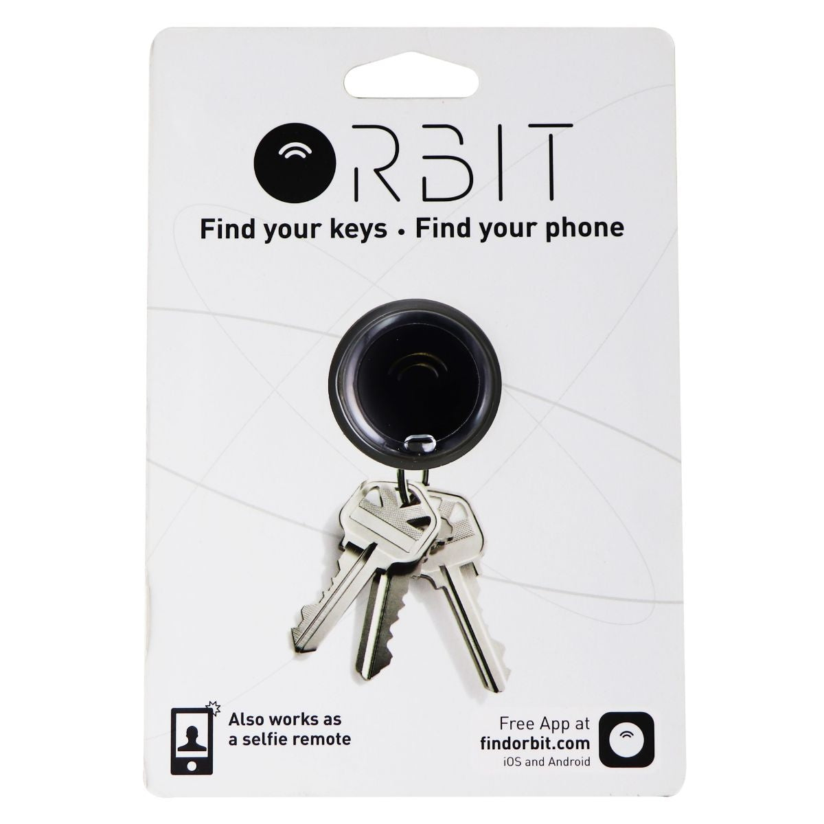 Orbit Bluetooth Key Finder & Selfie Remote with Smart App - Black (ORB ...