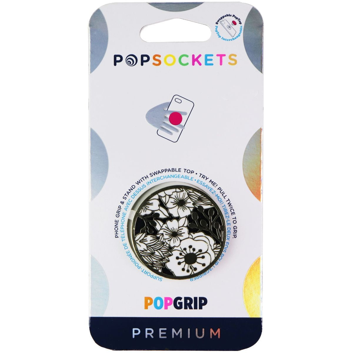PopSockets PopGrip with Swappable Top for Phones and Tablets - Wild Fl ...