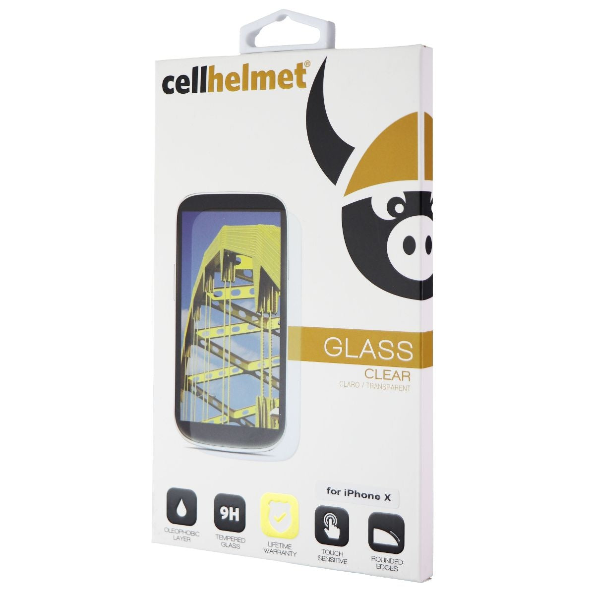 CellHelmet Tempered Glass Screen Protector for iPhone Xs/X - Clear ...