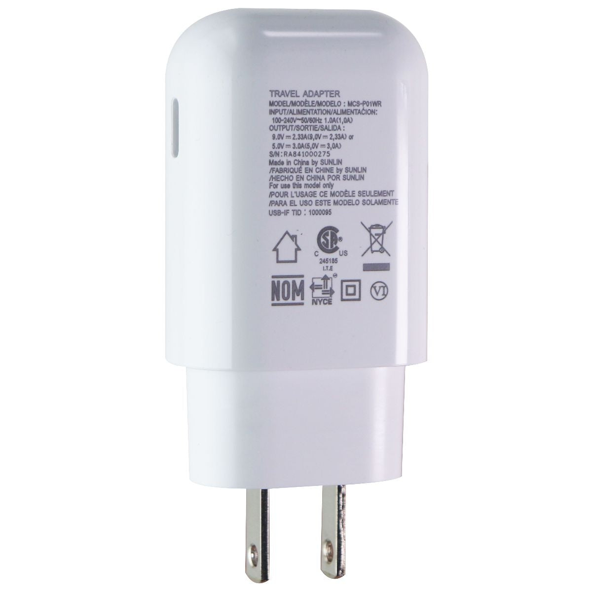 LG Adaptive USB-C Wall Charger Travel Adapter - White (MCS-P01WP/WD/WR ...
