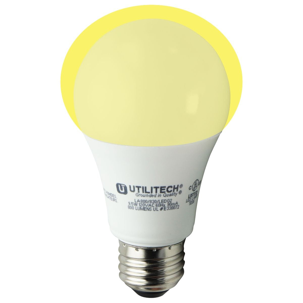 Utilitech 800 Lumen (9.5W) LED Light Bulb - White (LA800/830/LEDG2 ...